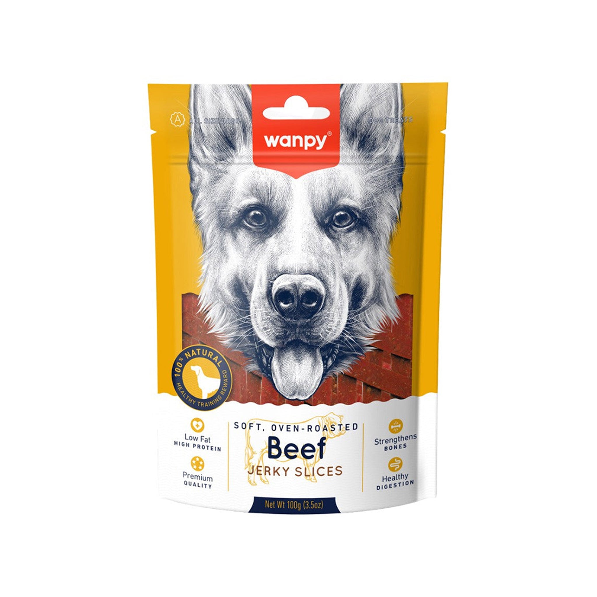 Wanpy Adult Dog Soft Beef Jerky Slices 100g Pouch – Petmania